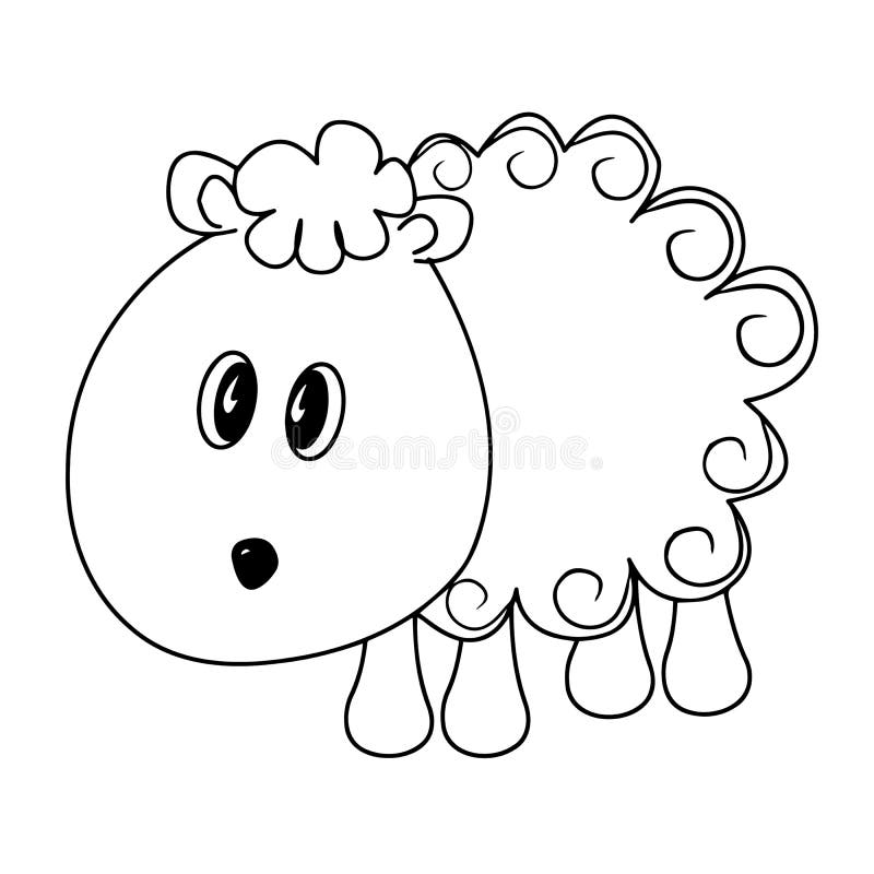 Contour Drawing of an Animal on a White Background. Stock Vector ...
