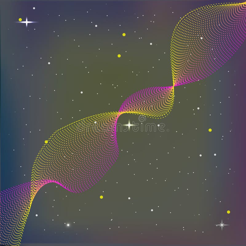 There are Many Dots, Shiny Stars and a Bright Wave Stock Vector ...