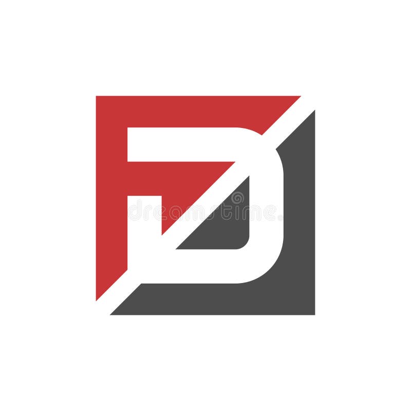 Vector Graphics of Monogram Logo Design Initial D Letter with Square ...