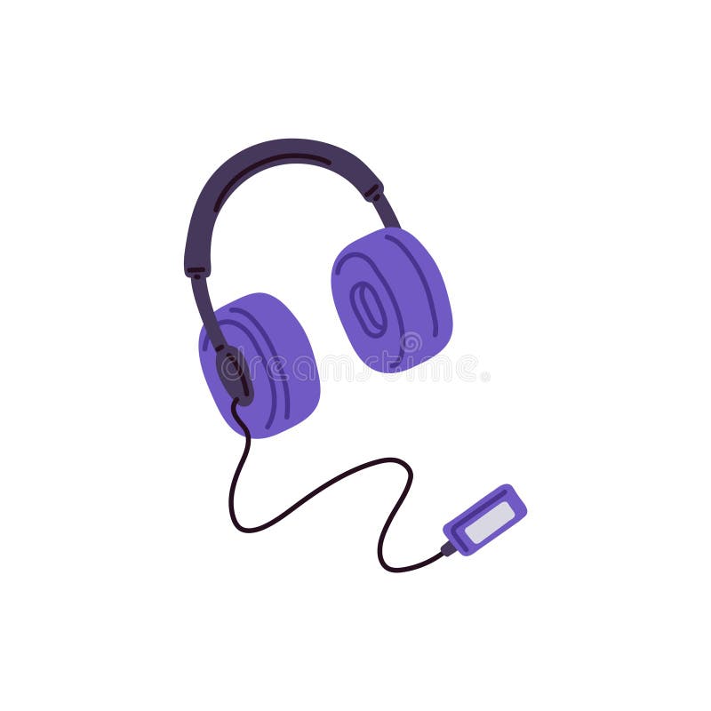 Vector Graphics of a Headphones, Modern Stereo Audio Accessory on a ...