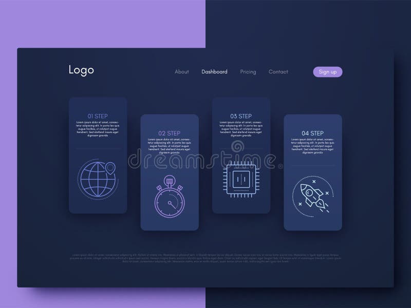 Vector Graphics Infographics with Four Options. Template for Creating ...