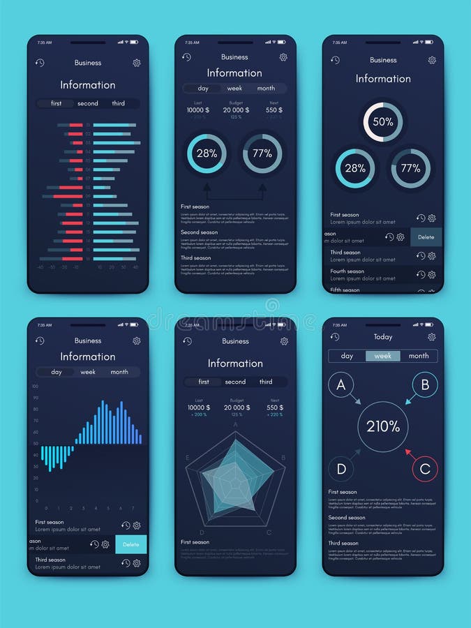 Vector Graphics Infographics with Mobile Phone. Template for Creating ...