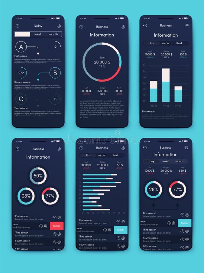 Vector Graphics Infographics with Mobile Phone. Template for Creating ...