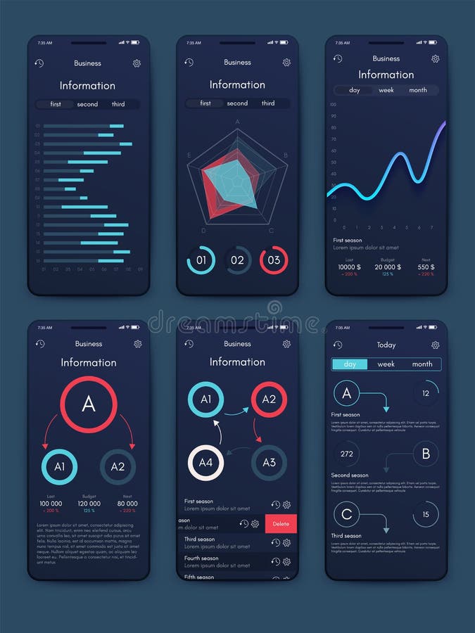 Vector Graphics Infographics with Mobile Phone. Template for Creating ...