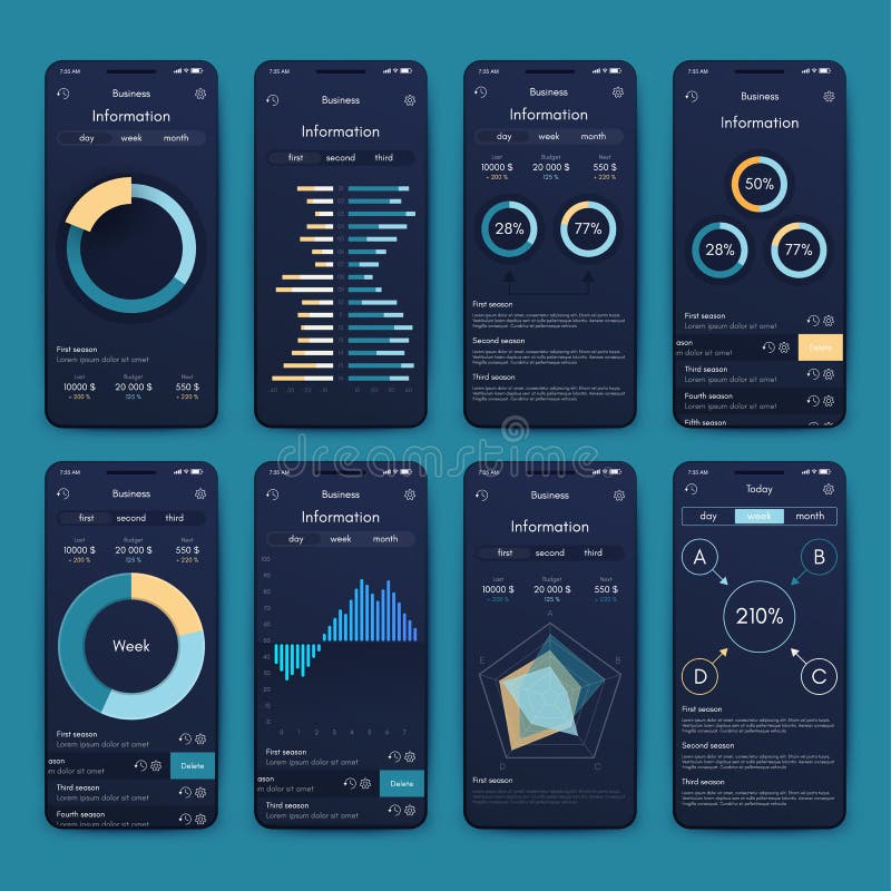 Vector Graphics Infographics with Mobile Phone. Template for Creating ...