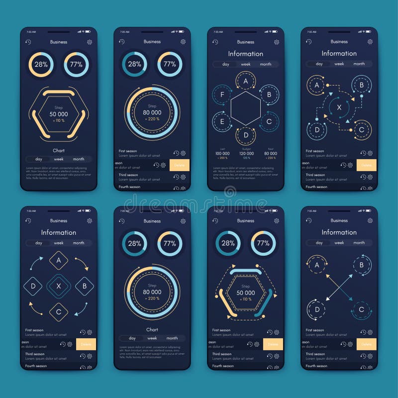 Vector Graphics Infographics with Mobile Phone. Template for Creating ...