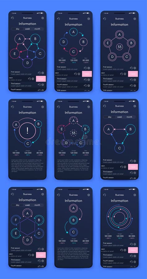 Vector Graphics Infographics with Mobile Phone. Template for Creating ...