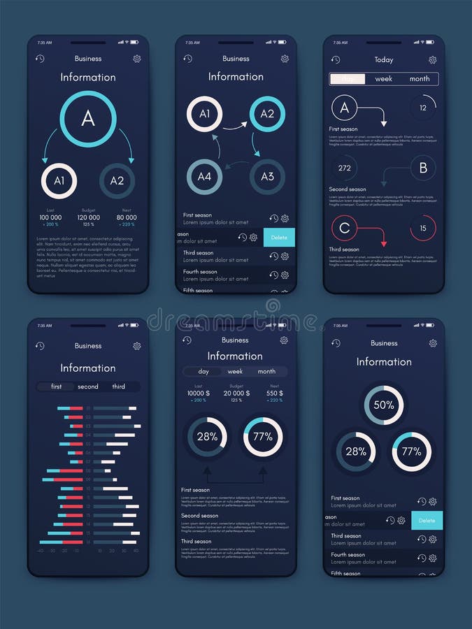 Vector Graphics Infographics with Mobile Phone. Template for Creating ...