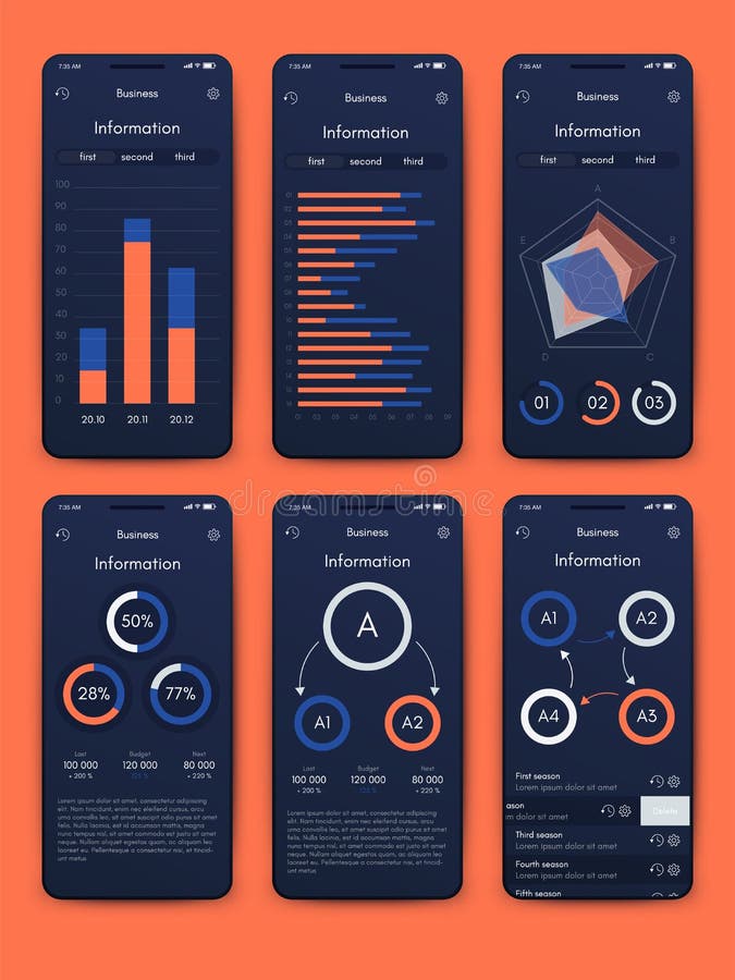 Vector Graphics Infographics with Mobile Phone. Template for Creating ...