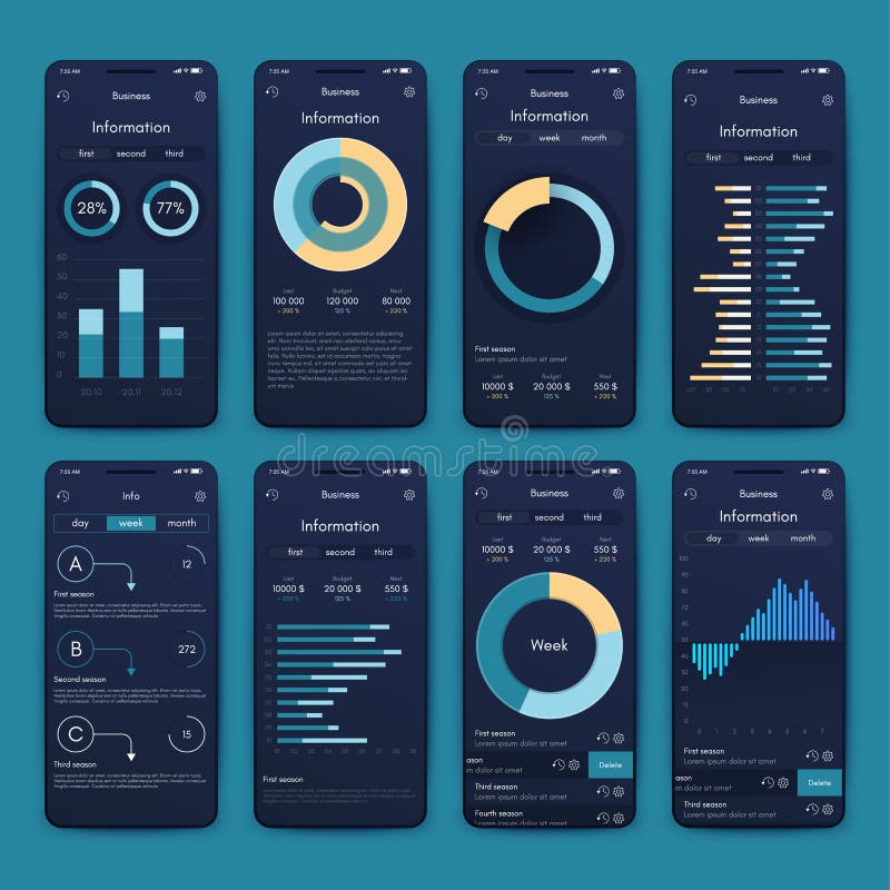 Vector Graphics Infographics with Mobile Phone. Template for Creating ...