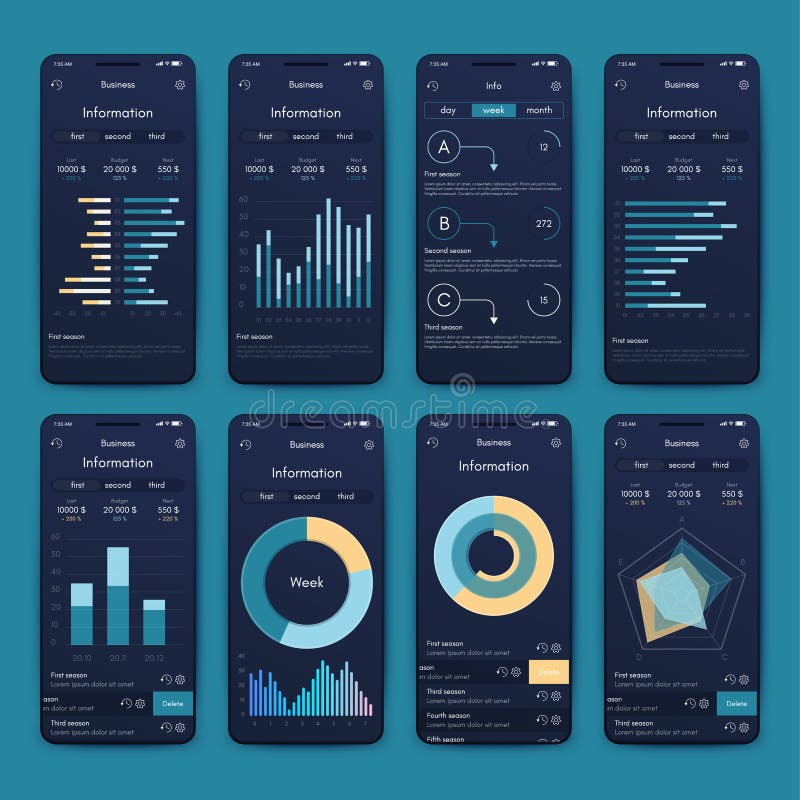 Vector Graphics Infographics with Mobile Phone. Template for Creating ...