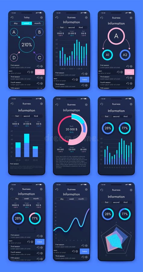Vector Graphics Infographics with Mobile Phone. Template for Creating ...