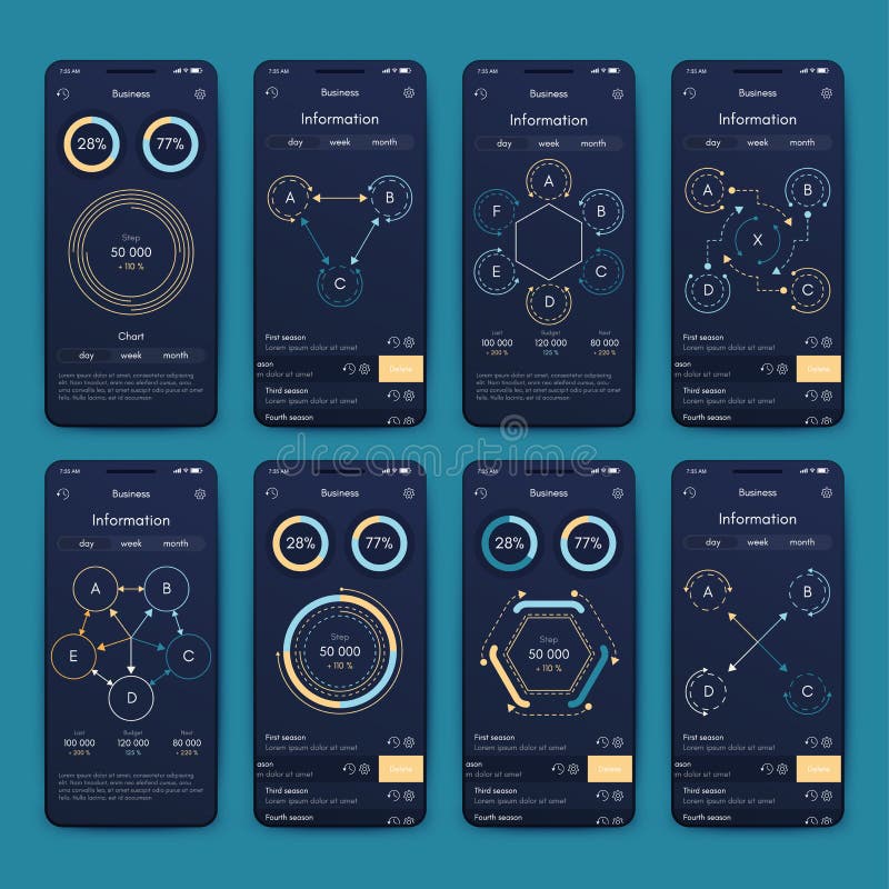 Vector Graphics Infographics with Mobile Phone. Template for Creating ...