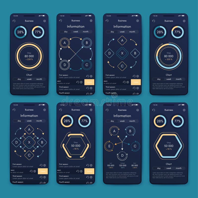 Vector Graphics Infographics with Mobile Phone. Template for Creating ...