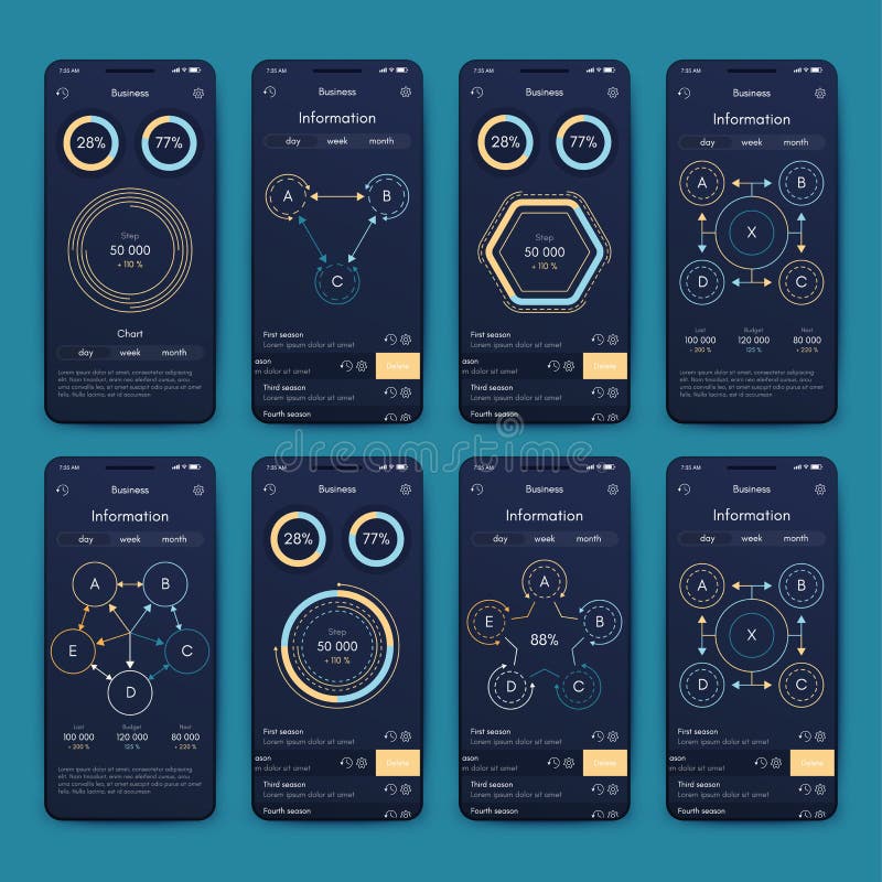 Vector Graphics Infographics with Mobile Phone. Template for Creating ...