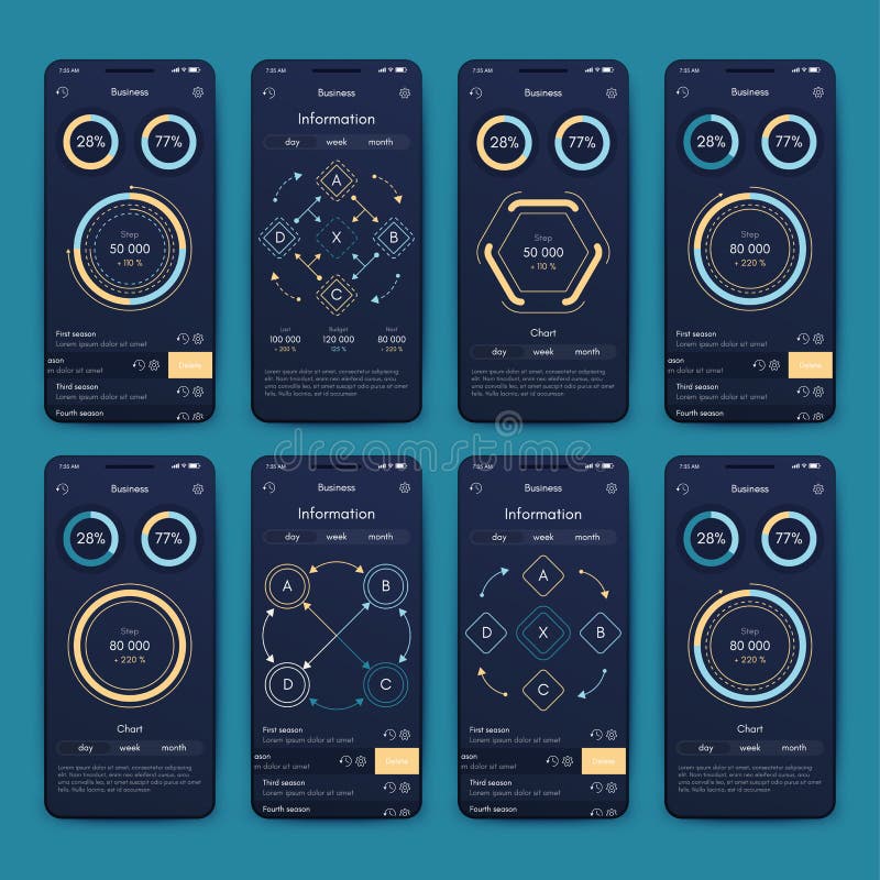 Vector Graphics Infographics with Mobile Phone. Template for Creating ...