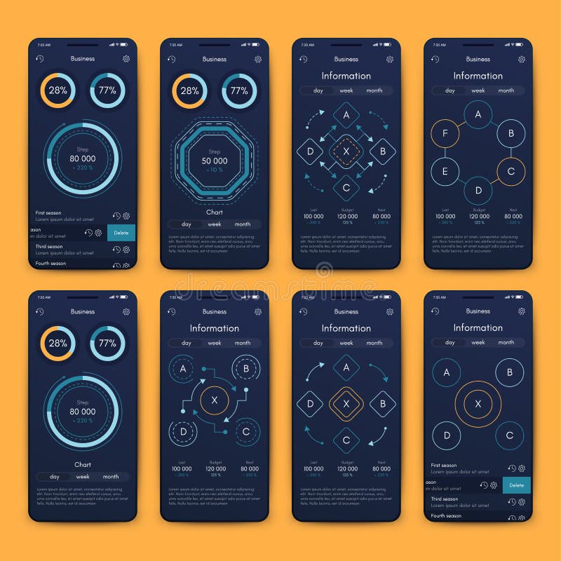 Vector Graphics Infographics with Mobile Phone. Template for Creating ...