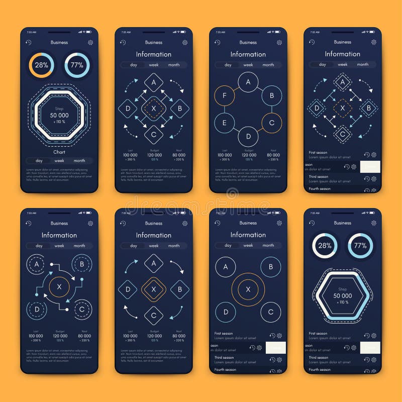 Vector Graphics Infographics with Mobile Phone. Template for Creating ...