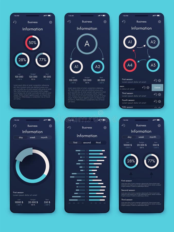 Vector Graphics Infographics with Mobile Phone. Template for Creating ...