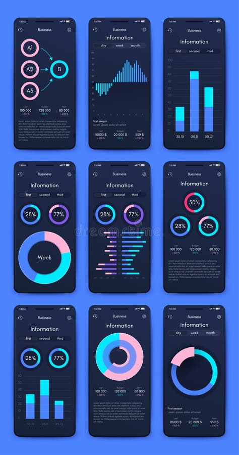 Vector Graphics Infographics with Mobile Phone. Template for Creating ...