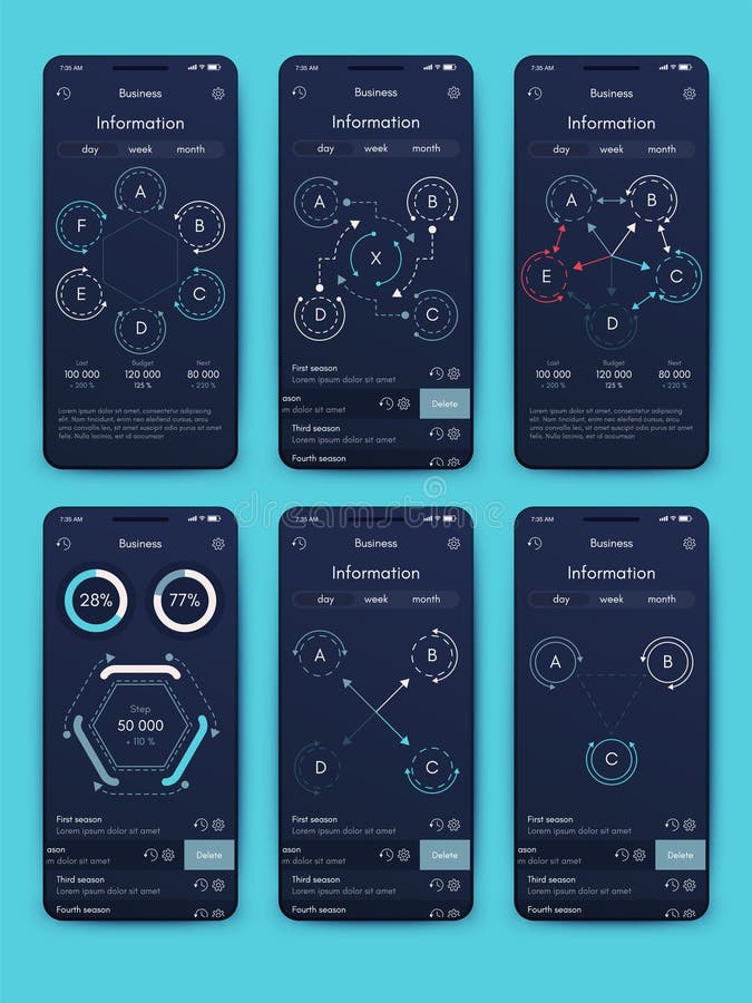 Vector Graphics Infographics with Mobile Phone. Template for Creating ...