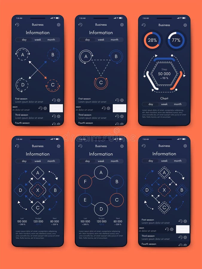 Vector Graphics Infographics with Mobile Phone. Template for Creating ...