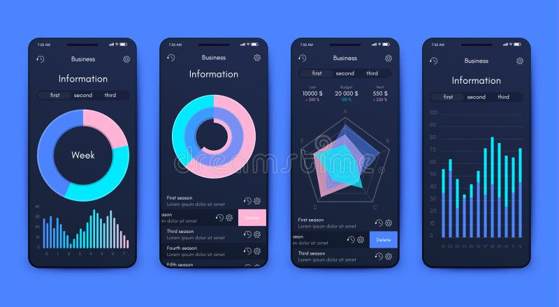 Vector Graphics Infographics with Mobile Phone. Template for Creating ...