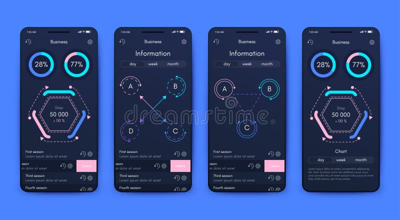 Vector Graphics Infographics with Mobile Phone. Template for Creating ...