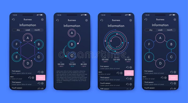Vector Graphics Infographics with Mobile Phone. Template for Creating ...