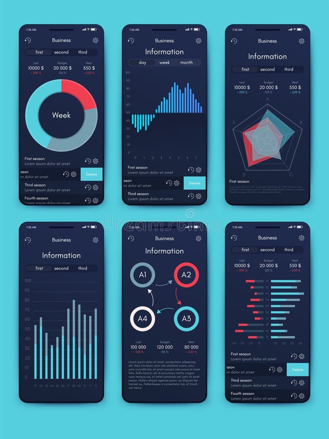Vector Graphics Infographics with Mobile Phone. Template for Creating ...