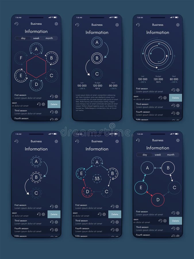 Vector Graphics Infographics with Mobile Phone. Template for Creating ...