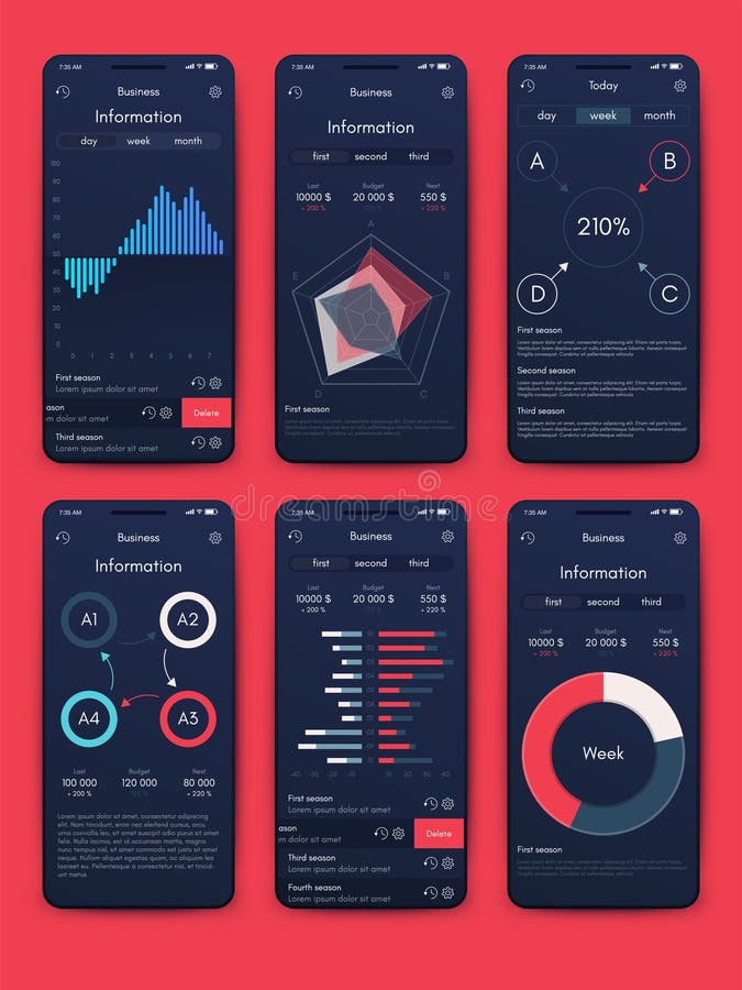 Vector Graphics Infographics with Mobile Phone. Template for Creating ...