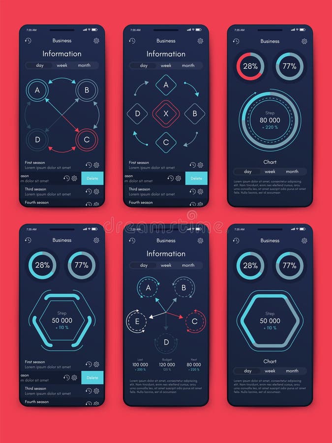Vector Graphics Infographics with Mobile Phone. Template for Creating ...