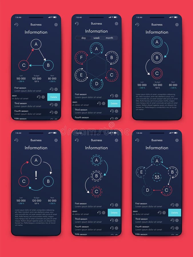 Vector Graphics Infographics with Mobile Phone. Template for Creating ...