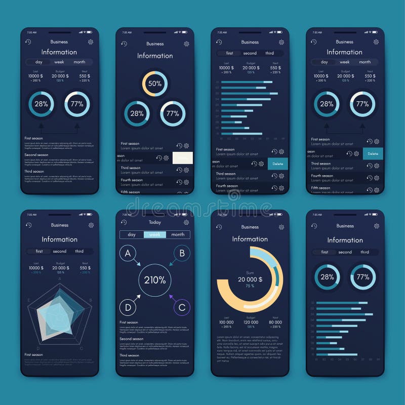 Vector Graphics Infographics with Mobile Phone. Template for Creating ...