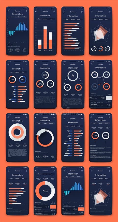 Vector Graphics Infographics with Mobile Phone. Template for Creating ...