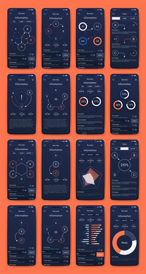 Vector Graphics Infographics with Mobile Phone. Template for Creating ...