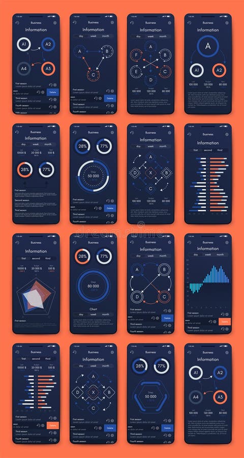 Vector Graphics Infographics with Mobile Phone. Template for Creating ...