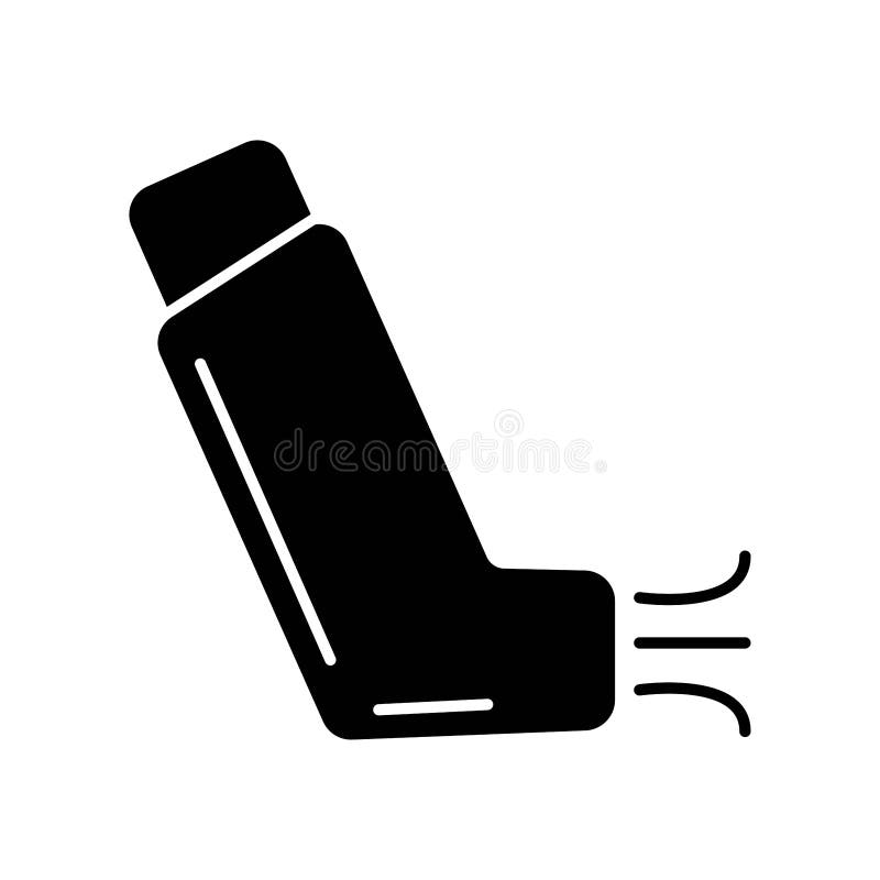 Vector Graphics, Inhaler Icon, Black, Isolated on White Background ...