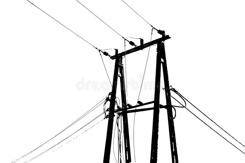 Vector Graphics of Isolated Electric Post Stock Vector - Illustration ...