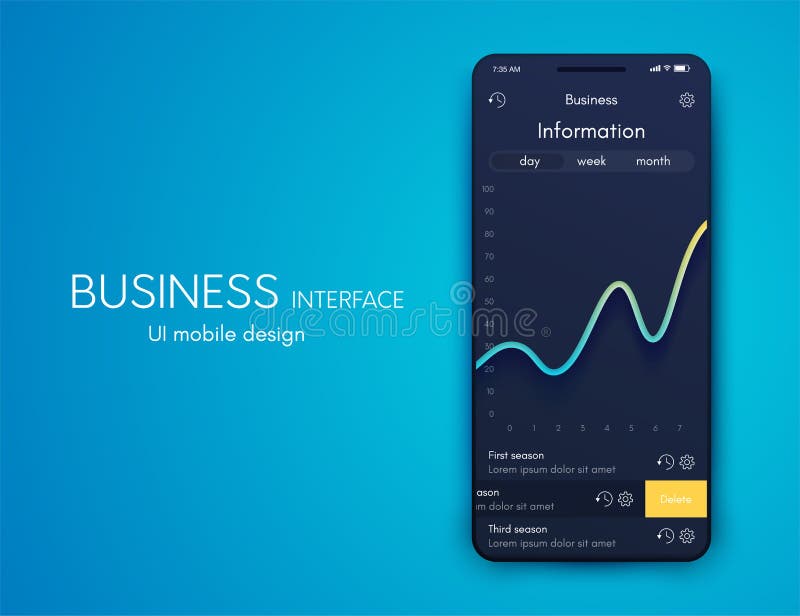 Vector Graphics Mobile Infographics with Three Options. Template for ...