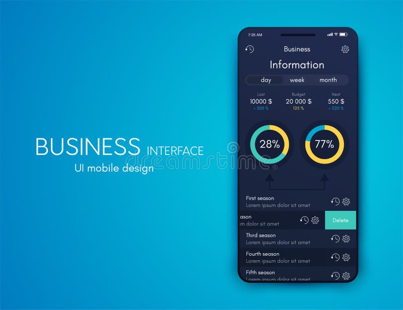 Vector Graphics Mobile Infographics with Two Options. Template for ...