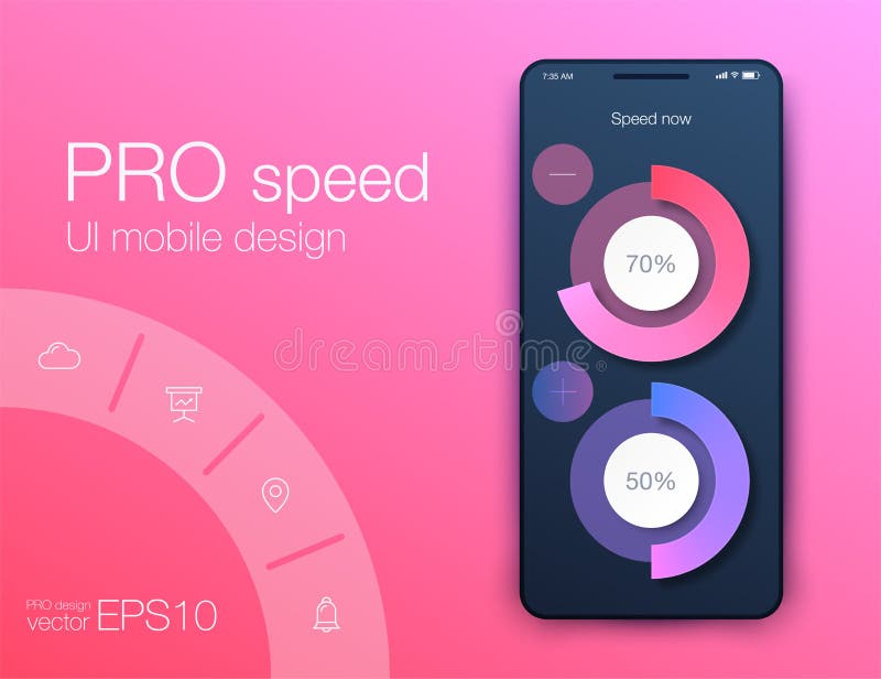 Vector Graphics Mobile Infographics with Two Options. Template for ...