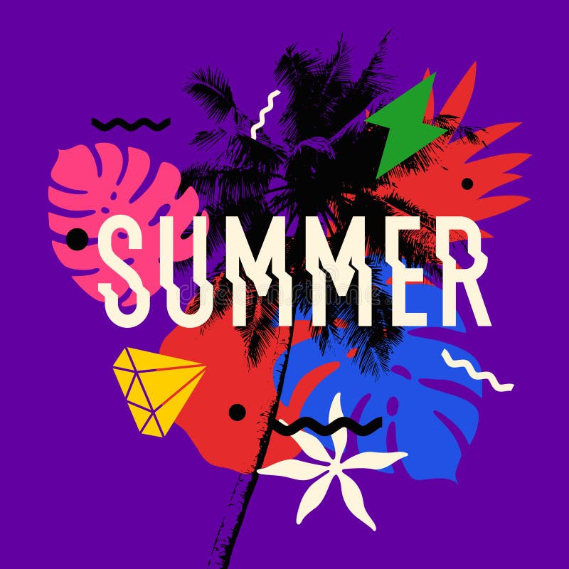 Vector Graphics in a Modern Style with Geometric Elements. Summer ...