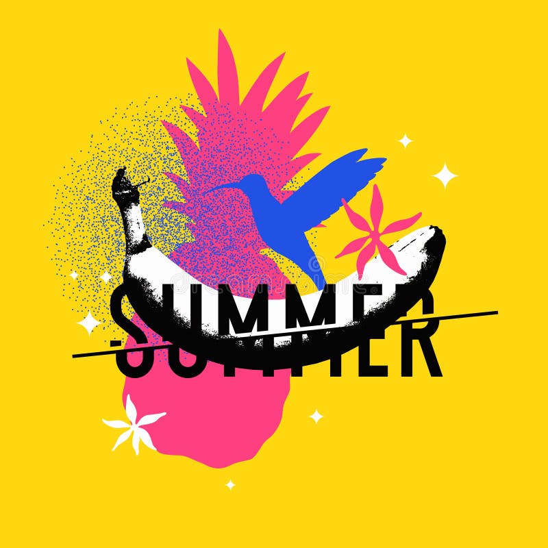 Vector Graphics in a Modern Style with Geometric Elements. Summer ...