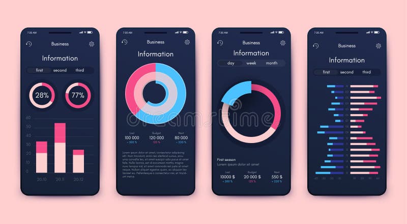 Vector Graphics Set Mobile Infographics. Stock Vector Stock Vector ...