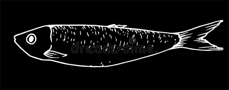 Vector Graphics of Stylized Fish with Dots Texture on the Back, Element ...