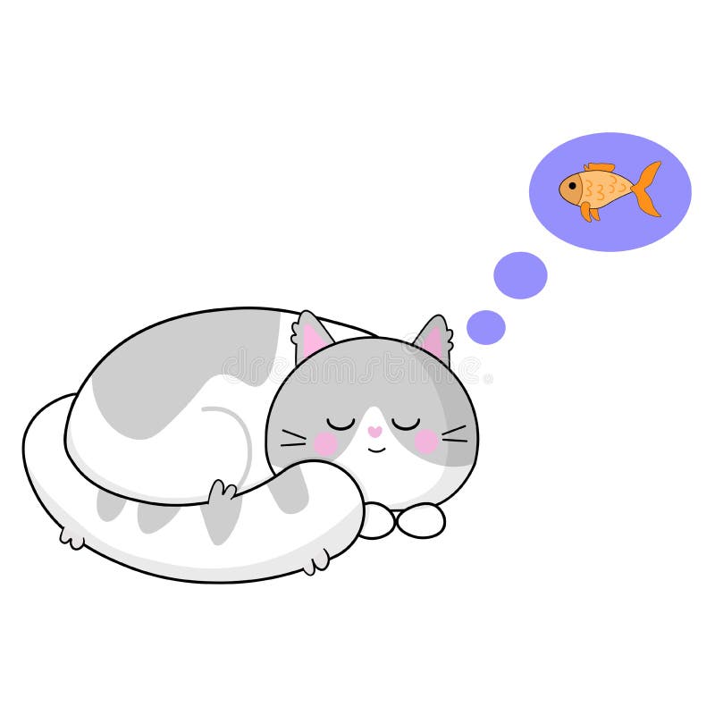 Cartoon Cat Sleeping And Dreaming Illustration Stock Vector ... Cartoon Cat Sleeping And Dreaming Illustration Stock Vector ...