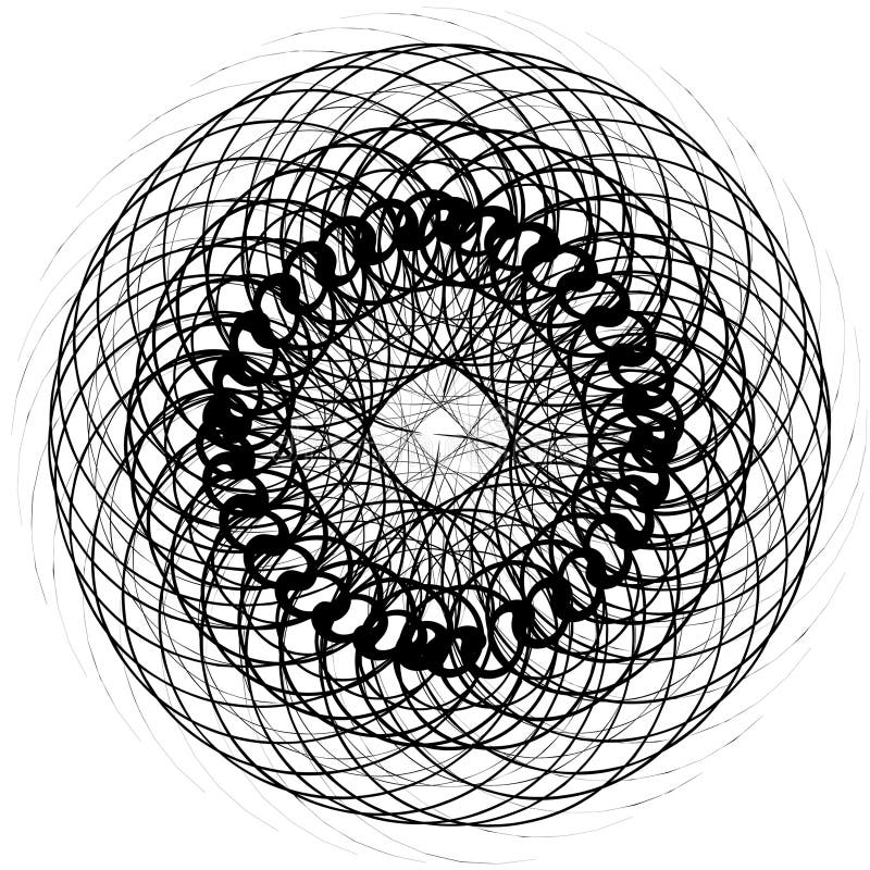 Black Lines Creating a Complex Spherical Pattern Stock Vector ...