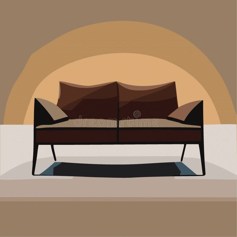 Vector Gray Colorful Cartoon Sofa, Modern Couch Illustration Stock ...